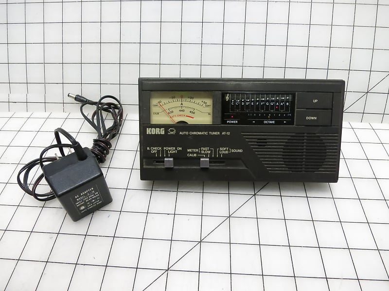 Korg AT-12 Auto Chromatic Tuner & Power Adapter | Reverb