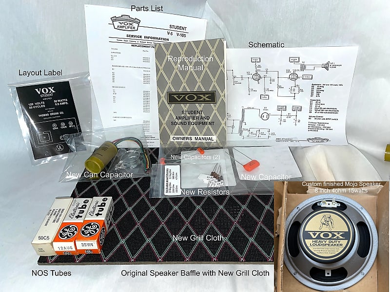 VOX V5 Student Kit: New Caps, Resistors, Reproduction | Reverb