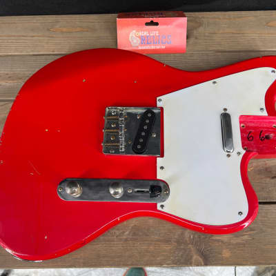 Real Life Relics Fully Loaded Telemaster Body Aged Fiesta Red | Reverb