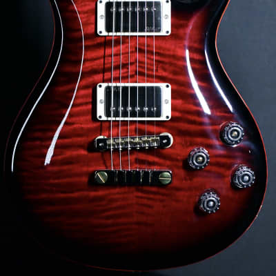 PRS McCarty 594 Fire Red with Black Burst and Red Binding | Reverb