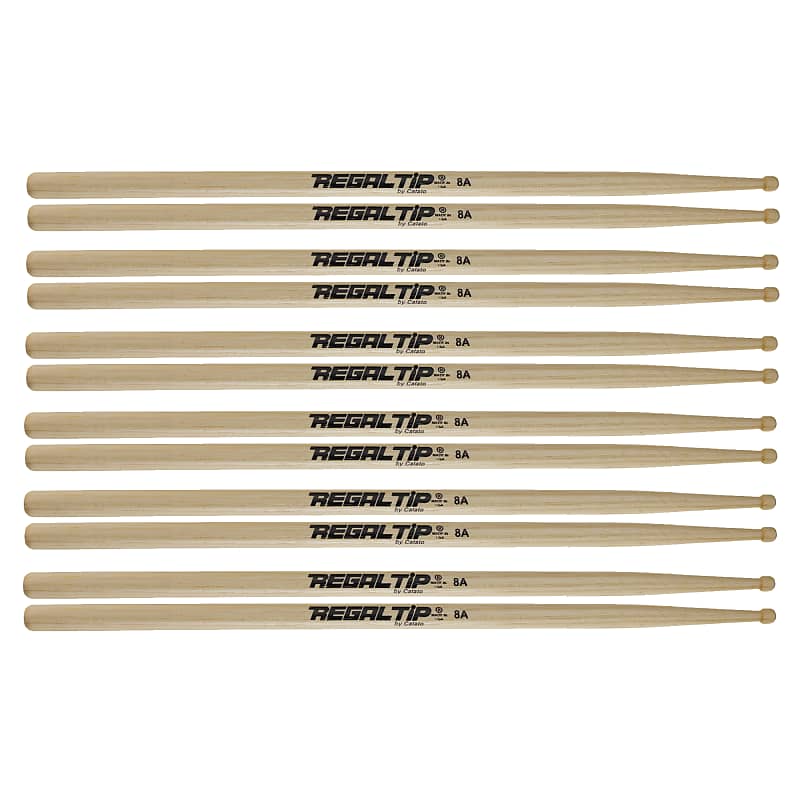 Regal Tip 8A Wood Tip Drum Sticks (6 Pair Bundle) | Reverb