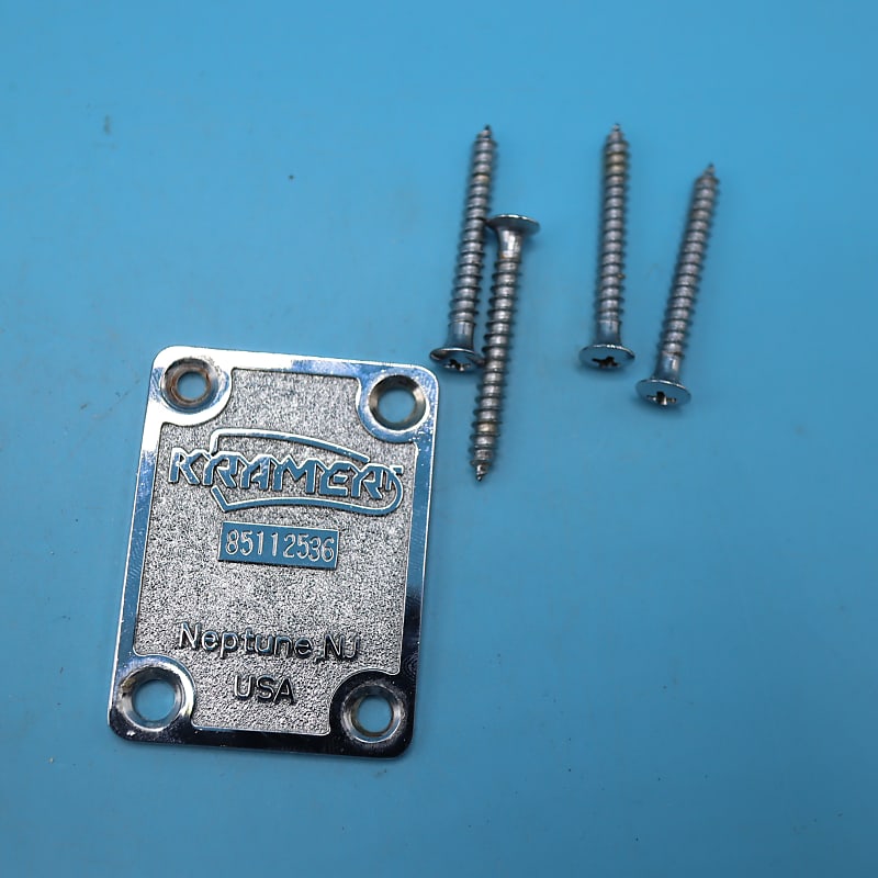 Vintage 80's Kramer Chrome Electric Guitar Cast Neck Plate | Reverb
