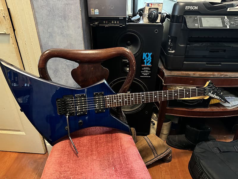 Jackson performer electric guitar 80s - trans blue | Reverb