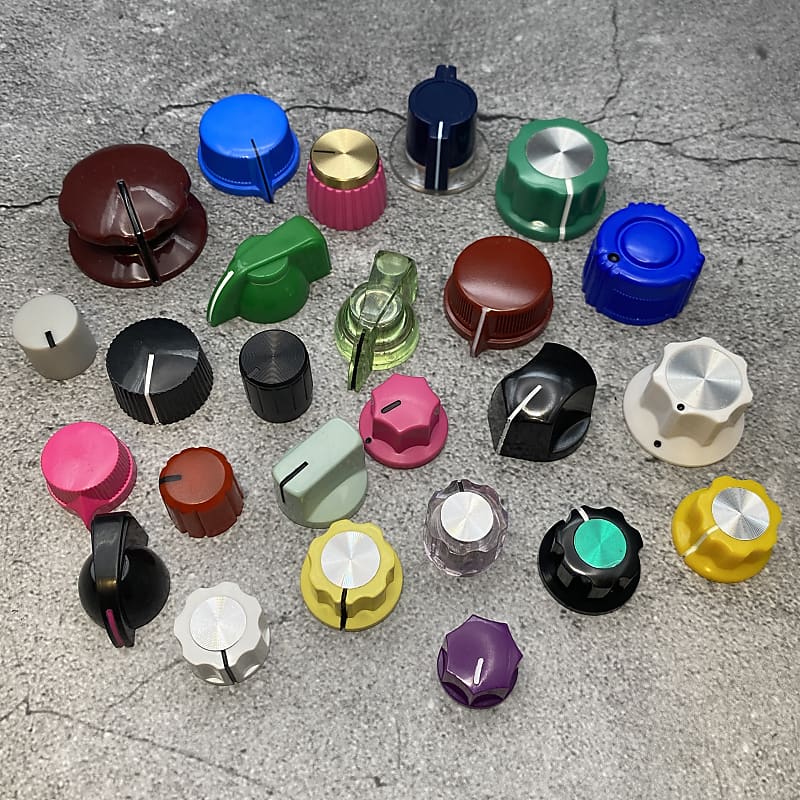 25 Pc Lot of Misc Mix Pedal & Guitar Amp Knob Knobs - Lot | Reverb