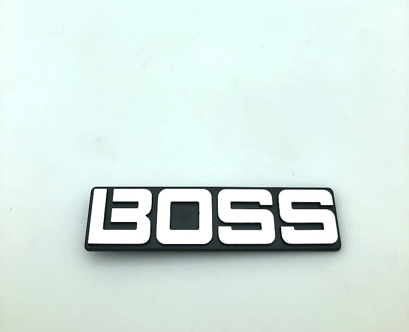 Boss Amplifier Amp Logo Badge Black/Silver | Reverb