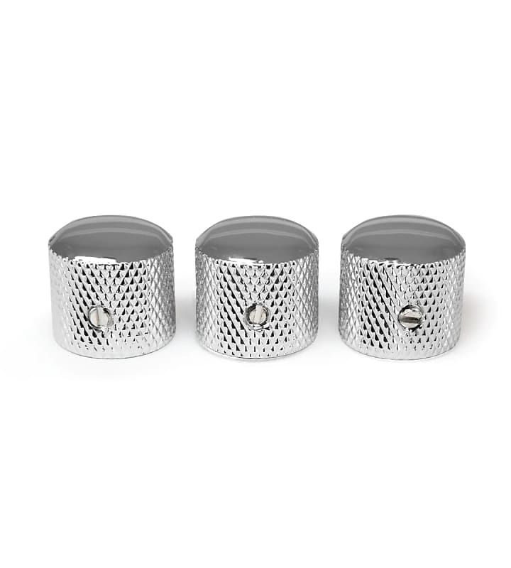 920D Custom Metal Knurled Chrome Dome Top Knobs for Strat | Reverb