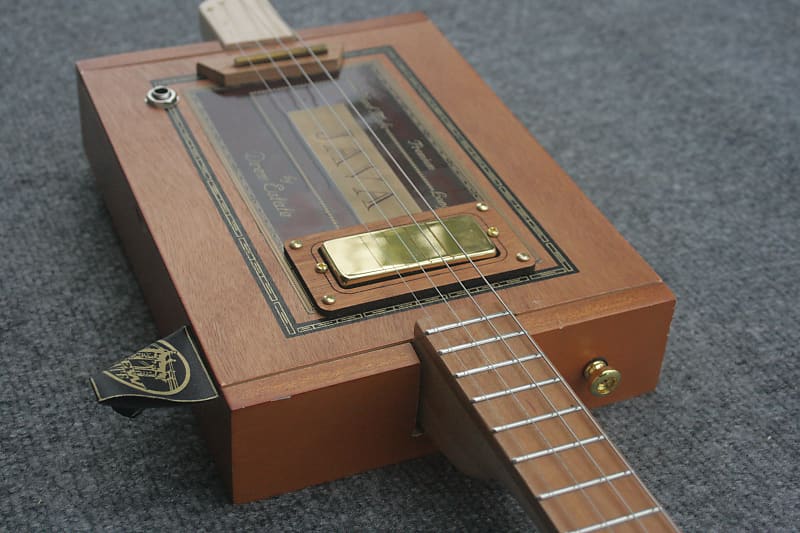 Java Natural Electric Cigar Box Guitar by D-Art Homemade | Reverb