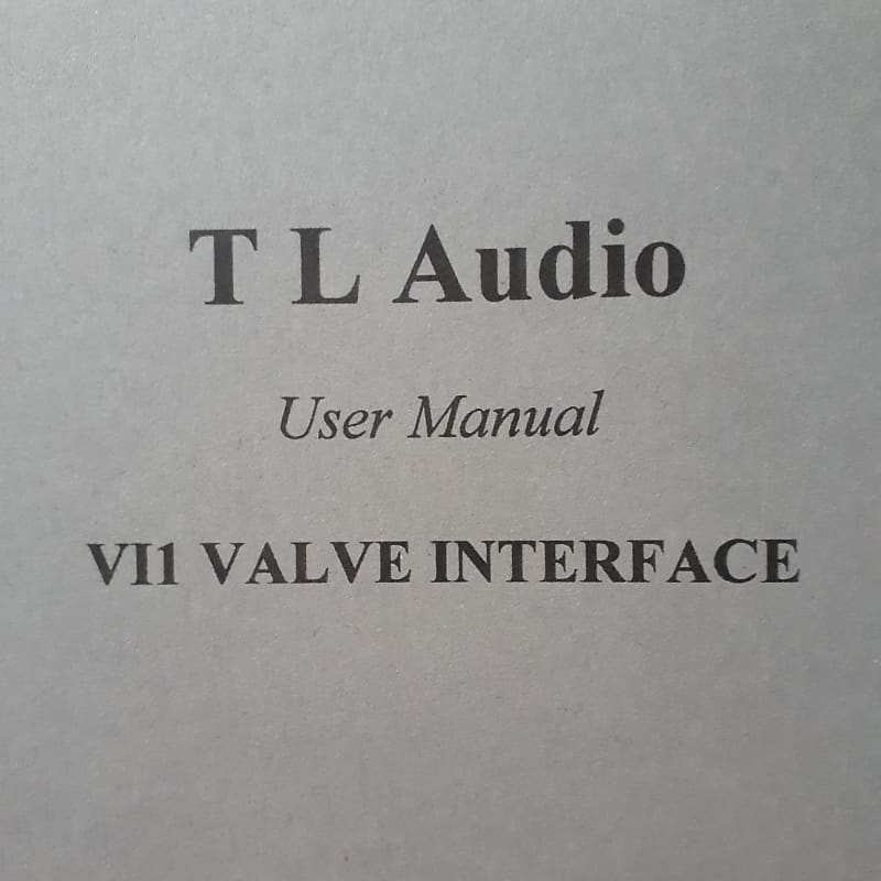 User Manual for TL Audio VI1 Valve Interface 90s | Reverb UK