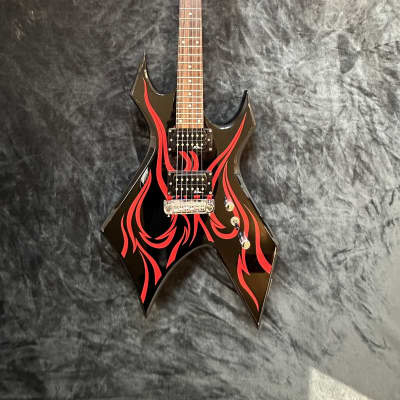 2000 B.C. Rich Warlock KKW Red Flame Electric Guitar | Reverb