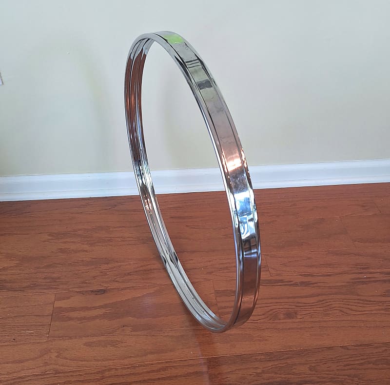 Pearl 22 inch Chrome Bass Drum Hoop Rim Chrome Inlay Lot | Reverb