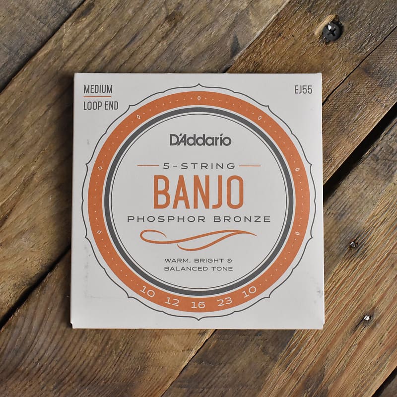D'Addario EJ55 Phosphor Bronze 5-String Banjo Strings Medium | Reverb