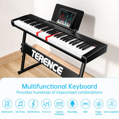 TERENCE Piano Keyboard 61 Keys with Stand Digital | Reverb Deutschland
