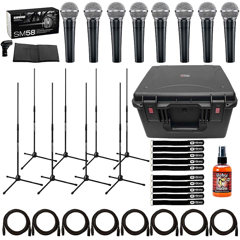 Shure SM58 Dynamic DJ Event Vocal Microphone (8-Pack) w/ | Reverb