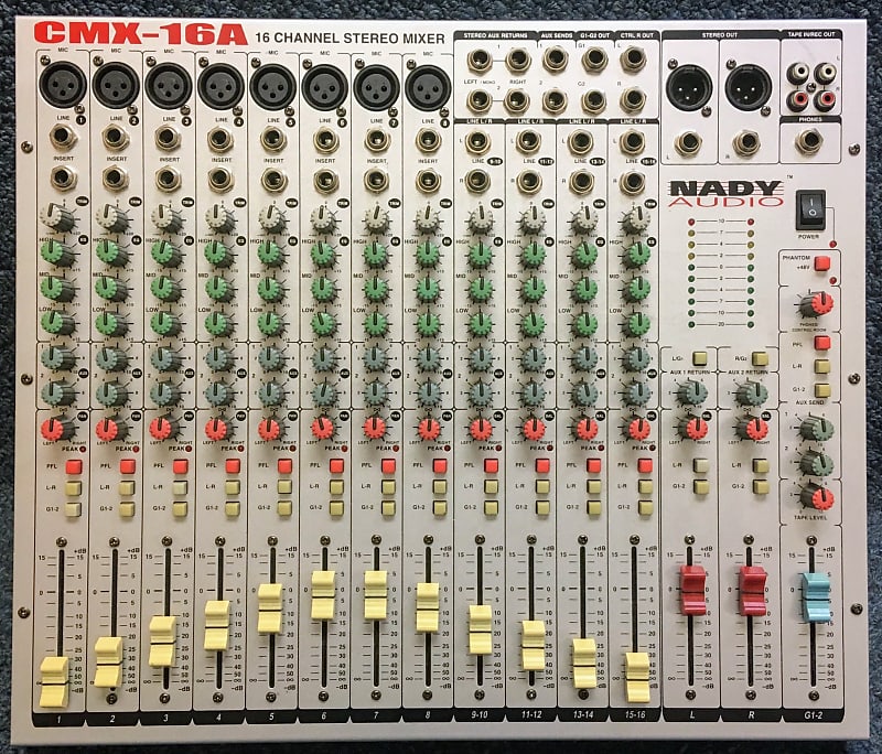 Nady Audio CMX-16A 16 Channel Stereo Mixer | Reverb