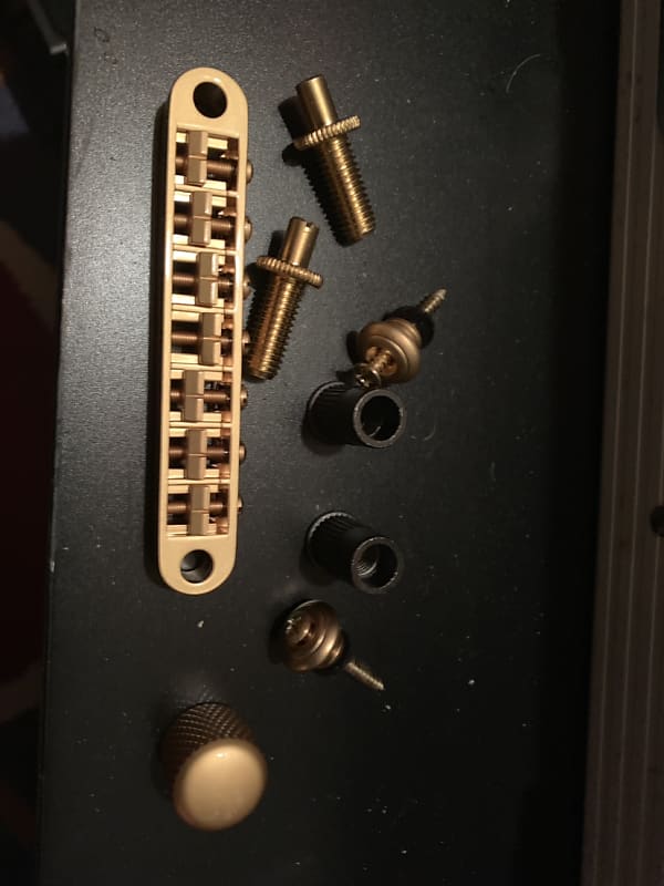 Schecter 7-string Tune-O-Matic style bridge Satin Gold | Reverb