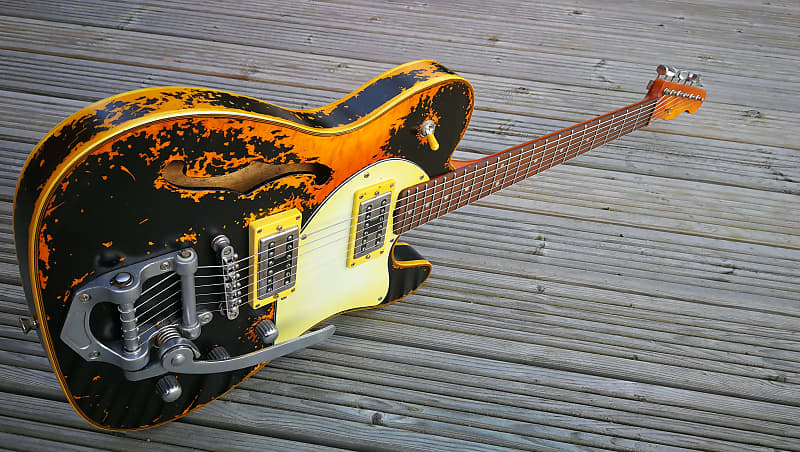 Vtt Relics Telecaster Thinline 50-60's - Classic Black Over | Reverb