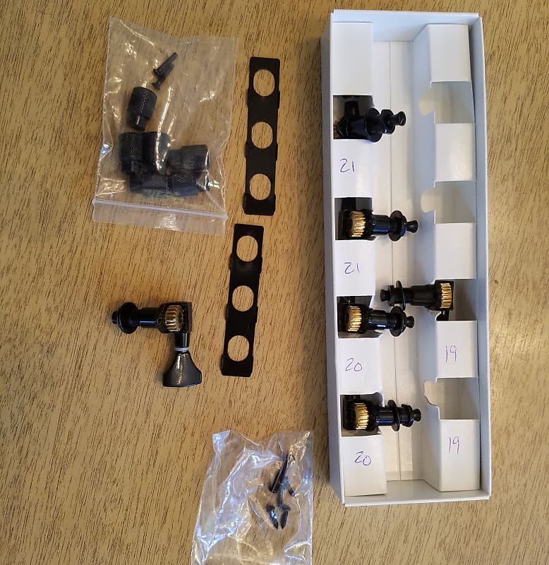 Hipshot Locking Tuner Upgrade Kit w/ Extra Knobs 6K1GN08-Stag | Reverb