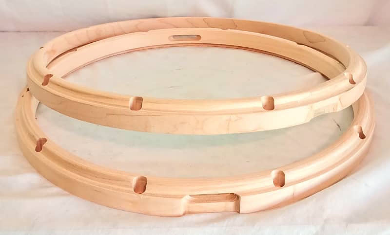Unmarked MAPLE SNARE DRUM HOOPS PAIR - Raw Maple | Reverb