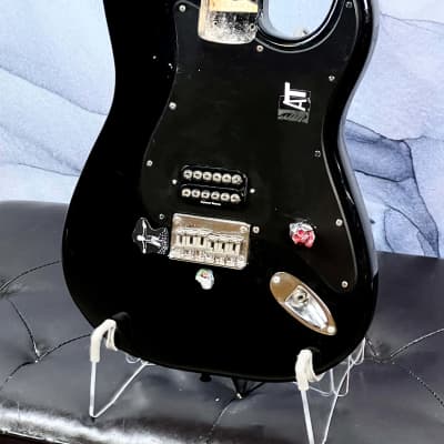 Squier Loaded Tom Delonge Style Stratocaster Body Black | Reverb