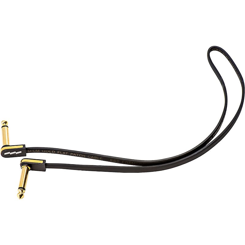 EBS Premium Flat Patch Cable 23.62 inches Black and Gold | Reverb