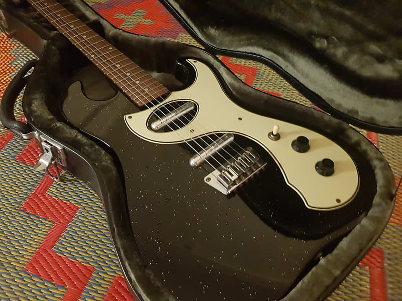 Telestar Mona Black Glitter Electric Guitar Rare 90s Vintage | Reverb