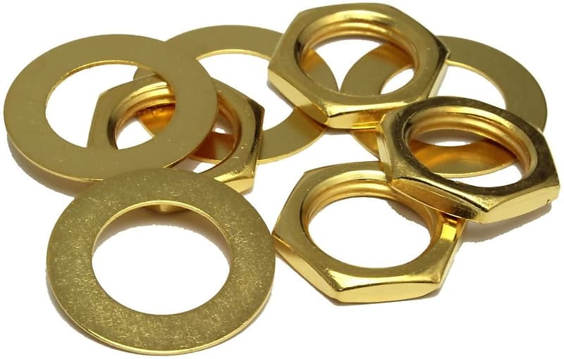 4 Pack Gold Guitar Nuts and Dress Washers for US CTS Pots | Reverb