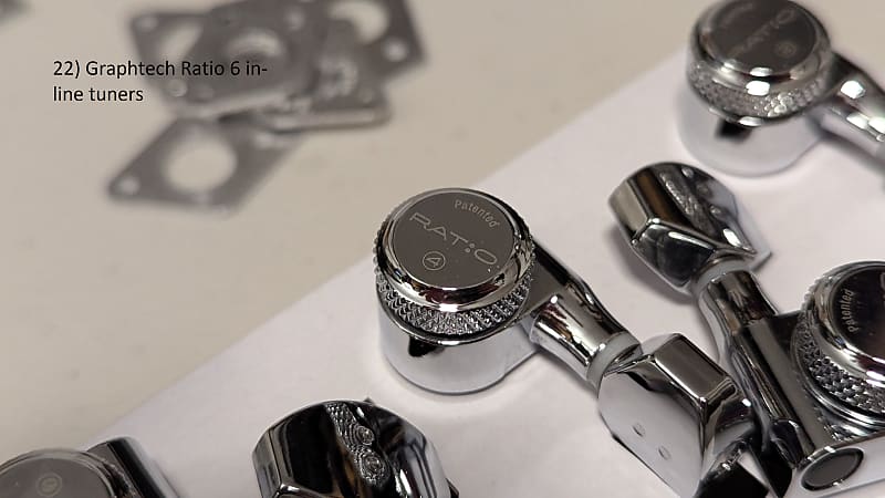 Graph Tech Ratio 6 inline locking tuners with adapter plates | Reverb
