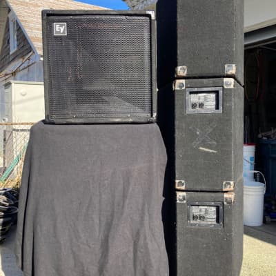 4 Electro-Voice EV MTH-1 Mid/High cabinets 1996 Black carpet | Reverb