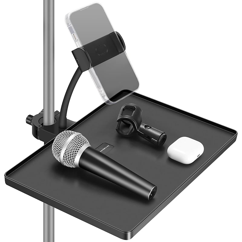 Microphone Stand Tray, Mic Stand Tray with Phone Holder | Reverb