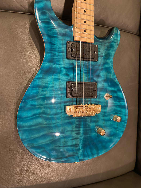Warmoth Custom with VIP Body - Turquoise with black | Reverb Australia