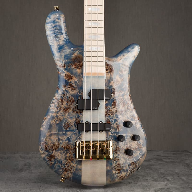 Spector Euro4 LT Bass Guitar - Exotic Poplar Burl Blue Fade - | Reverb