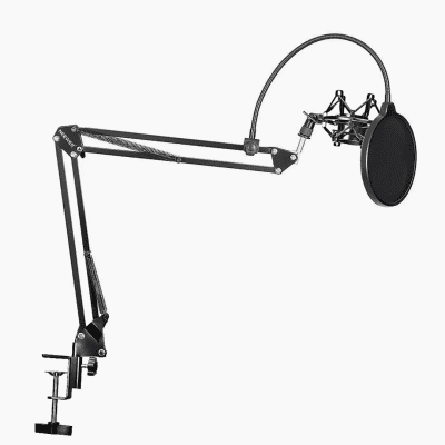 Desk Portable Travel Clamp Stand Podcast Black Adjustable Arm | Reverb
