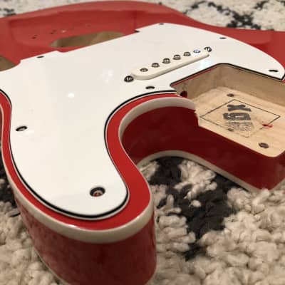 XGP Fiesta red double bound telecaster body semi loaded | Reverb