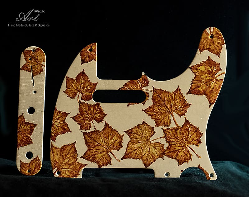 Unique 3D Telecaster Pickguard SET-of-2 Cream-Golden Maple | Reverb