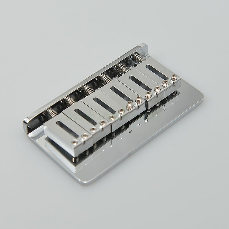 Chrome Fixed Hardtail Brass Guitar Bridge with Steel Saddles | Reverb