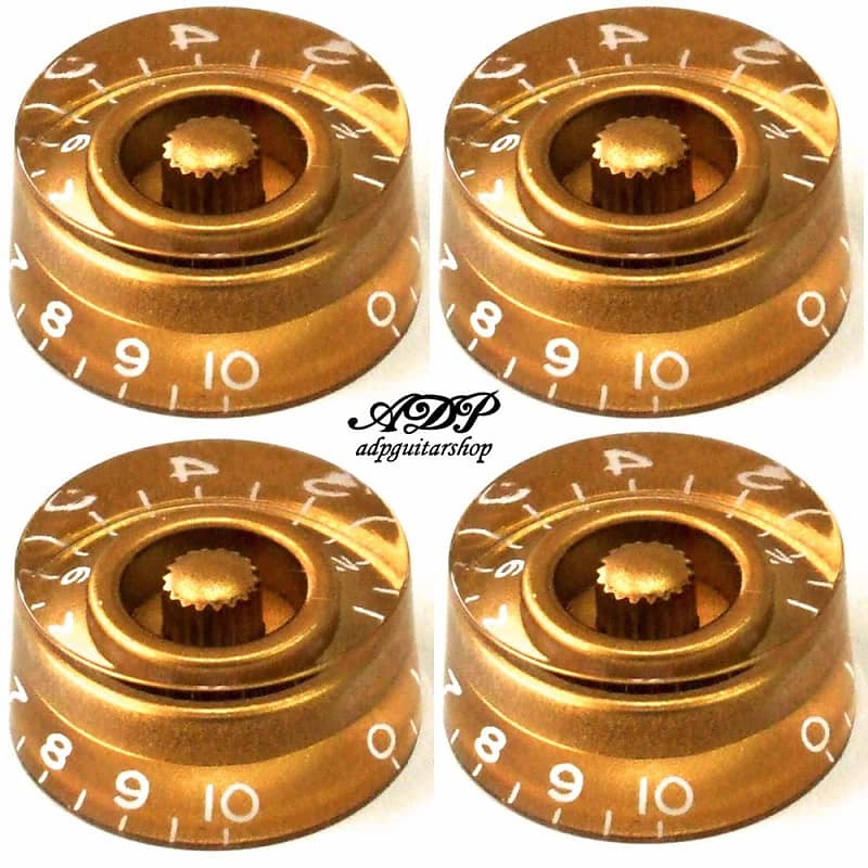 4 Vintage-style Speed Knobs Gold inchSize 24 splines shaft | Reverb