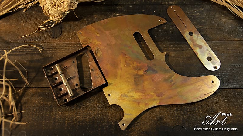 Copper Telecaster Pickguard & Control Plate SET And Bridge | Reverb