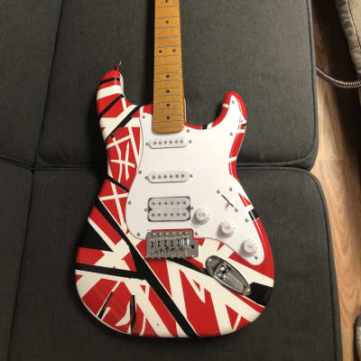 Eddie Van Halen striped fender guitar | Reverb