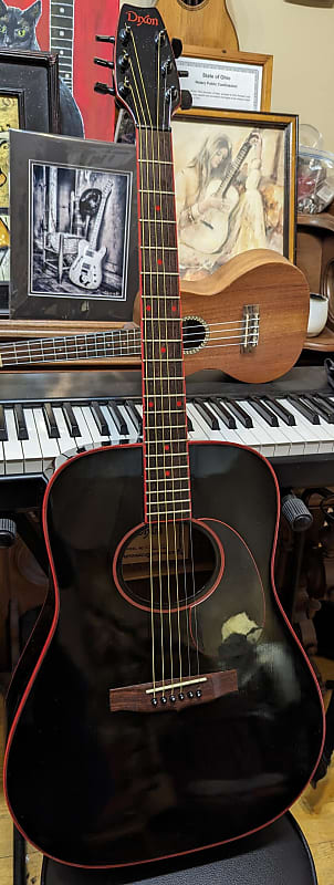 Dixon DG18BK Black Dreadnought Acoustic Guitar | Reverb