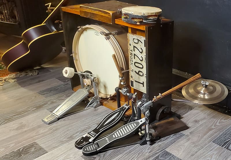 Handmade Foot Drum Kit Busker Suitcase Set | Reverb