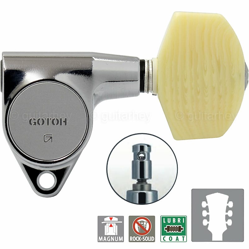 NEW Gotoh SG301-M01 MG L3+R3 LOCKING Tuners Set LARGE Ivory | Reverb