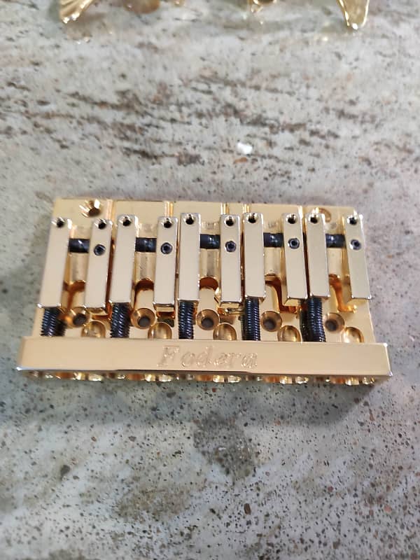 Fodera 5-String Bridge, Gold, 19mm Spacing | Reverb