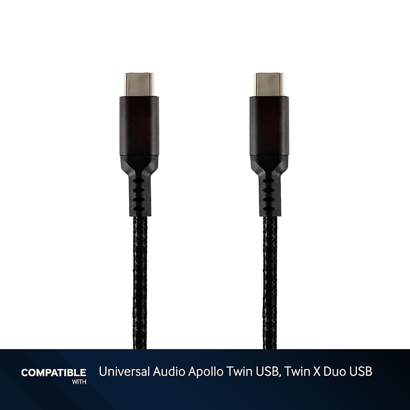 3-foot Black USB-C Cable for Universal Audio Apollo Twin USB, | Reverb