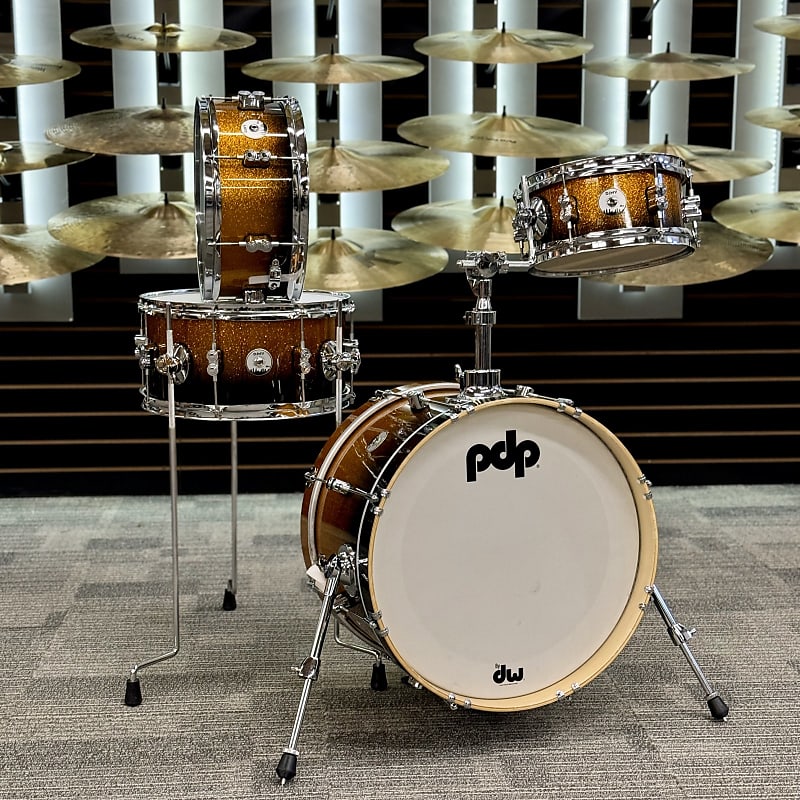 USED PDP DARU JONES 4-PIECE NEW YORKER DRUM SET - GOLD TO | Reverb