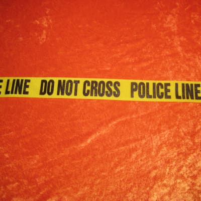 LM Police Line Yellow Guitar Strap | Reverb