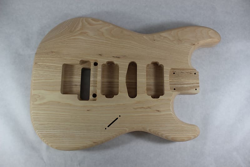 Unfinished Ash HSH guitar body - fits Fender Strat | Reverb