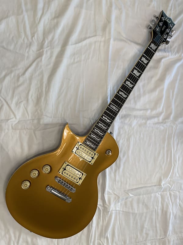 ESP LTD EC-1000 DELUXE 2010 - Metallic Gold - Left-handed | Reverb