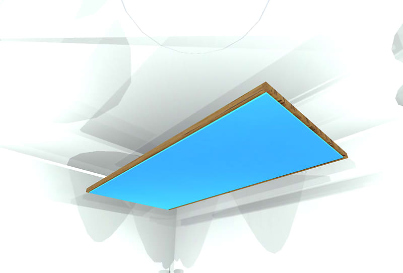 Custom Framed Ceiling Baffle - Sky Blue & Walnut: 4ftx2ftx2in | Reverb