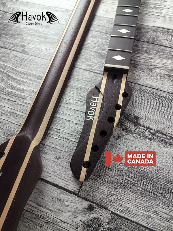 Havok Guitar Neck Wenge Flame Maple Ebony Board, | Reverb Canada