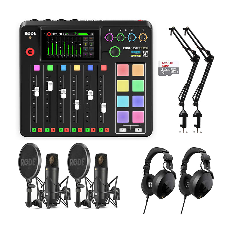 Rode Rodecaster Pro II with Microphone (Pair), Headphones | Reverb